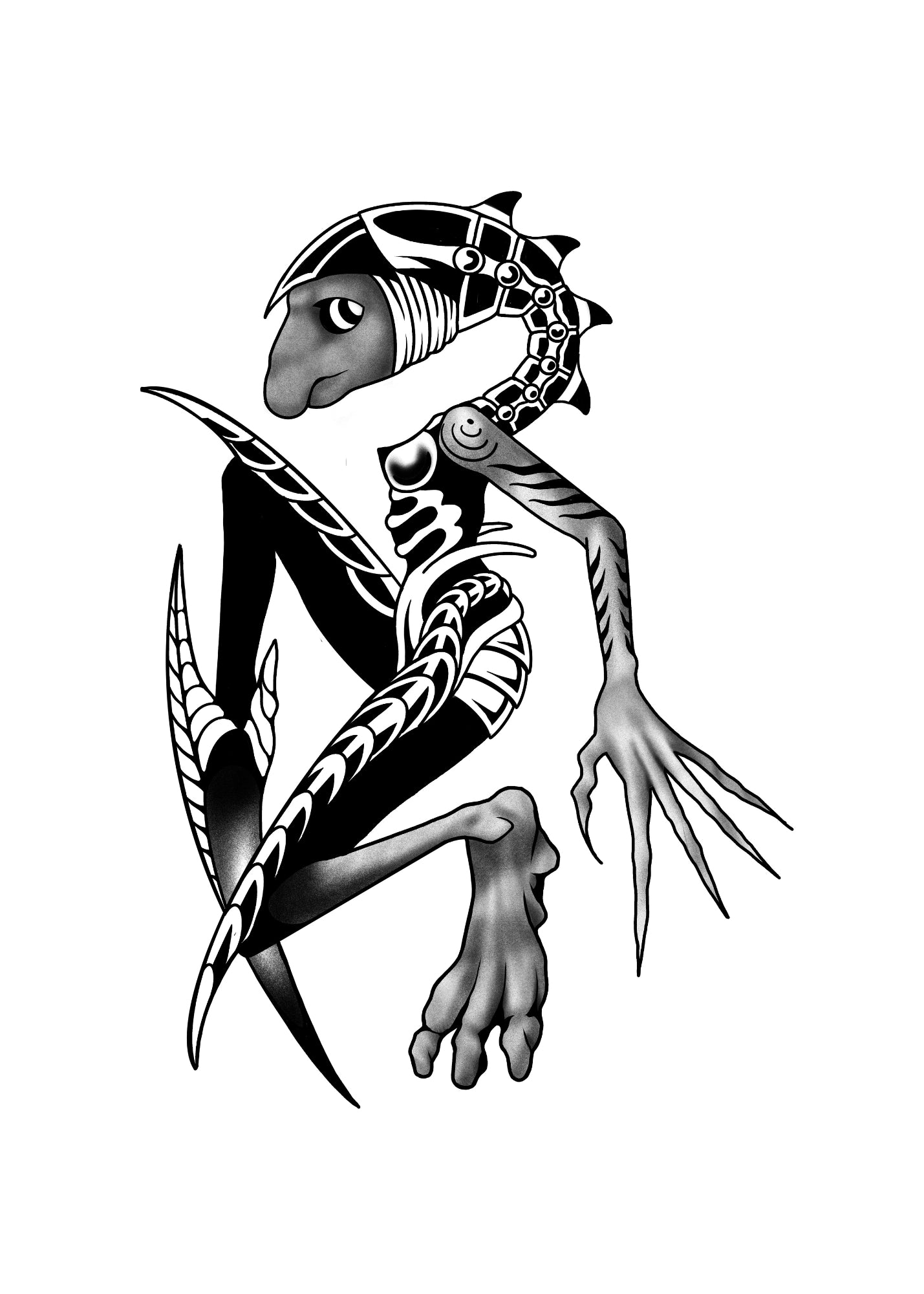 Biomechanical Alien Tattoo by Echo | Book Now – Girls & Roses Tattoo Studio