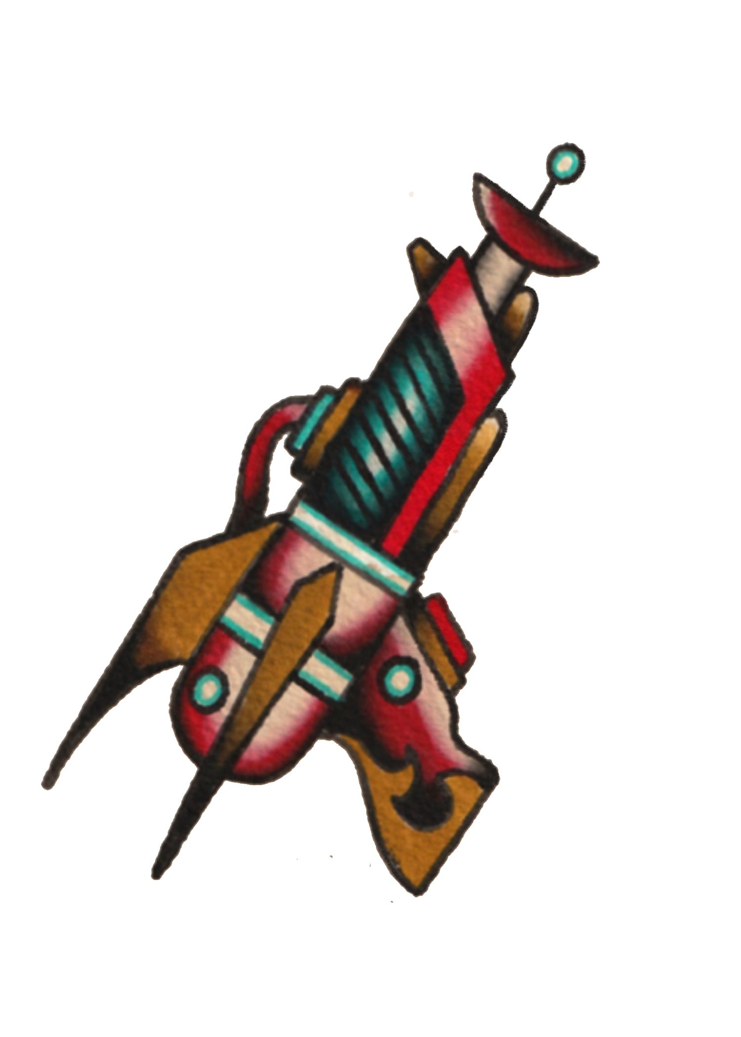 Traditional Gun Tattoo